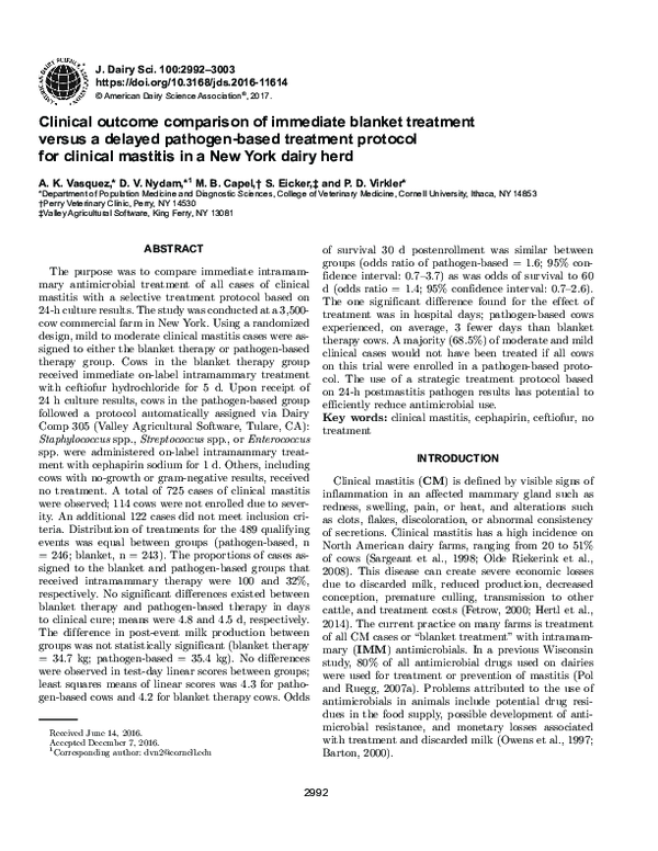 (PDF) Clinical outcome comparison of immediate blanket treatment versus ...