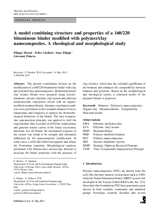 (PDF) A model combining structure and properties of a 160/220 ...