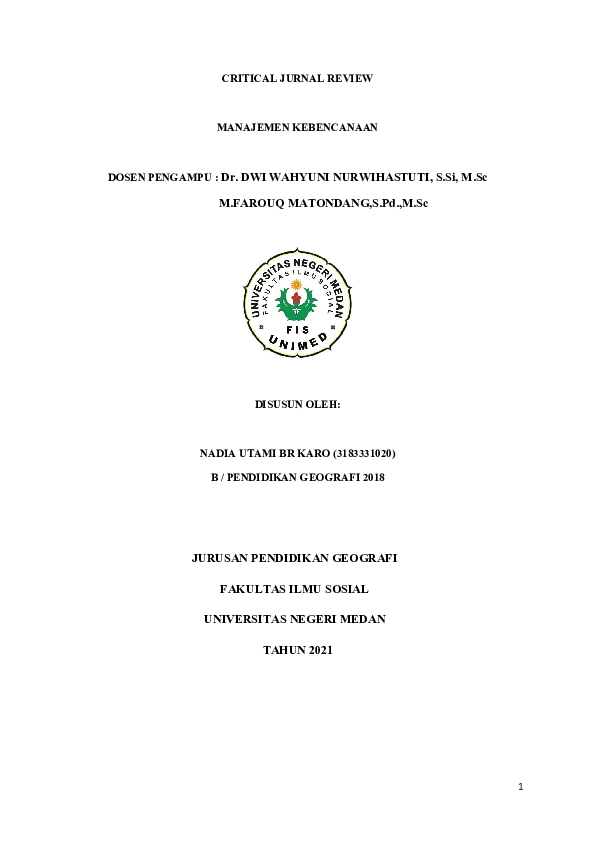 (DOC) CRITICAL JURNAL REVIEW