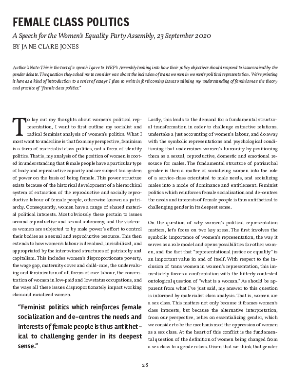 (PDF) Female Class Politics