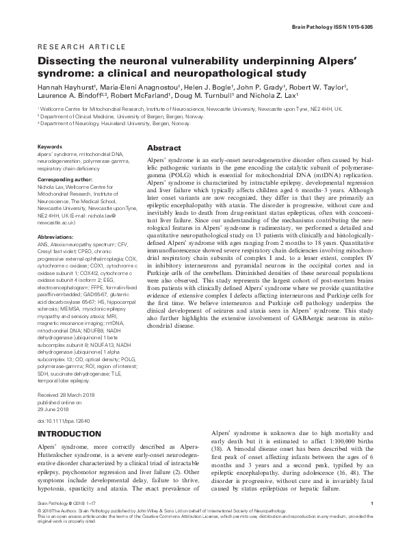 (PDF) Dissecting the neuronal vulnerability underpinning Alpers ...