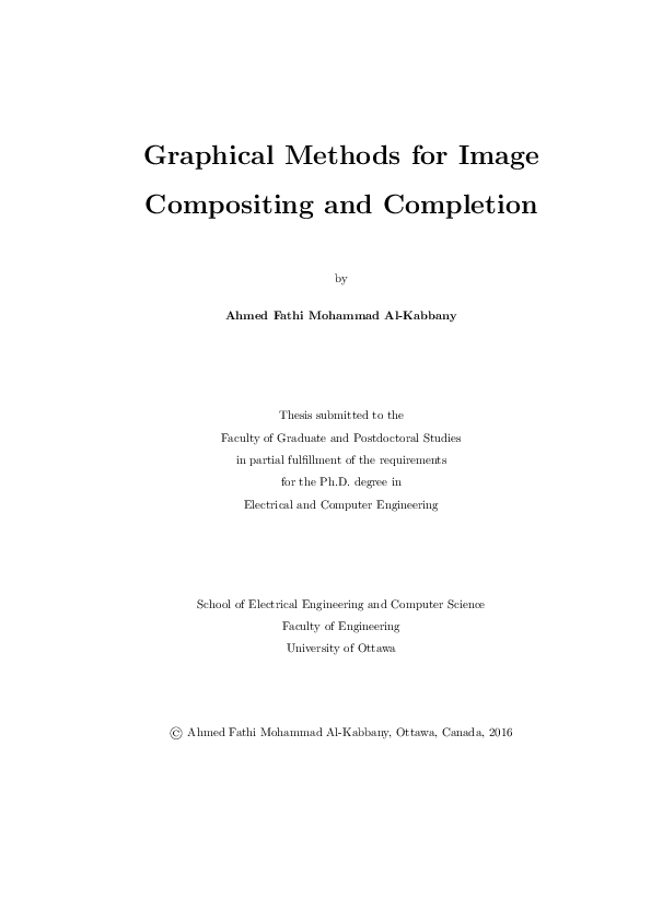 (PDF) Graphical Methods for Image Compositing and Completion