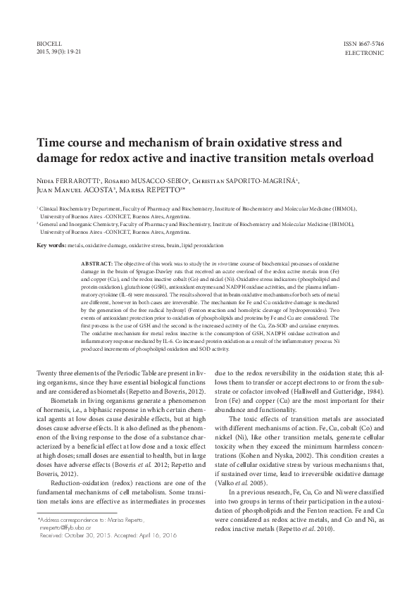 (PDF) Time course and mechanism of brain oxidative stress and damage ...