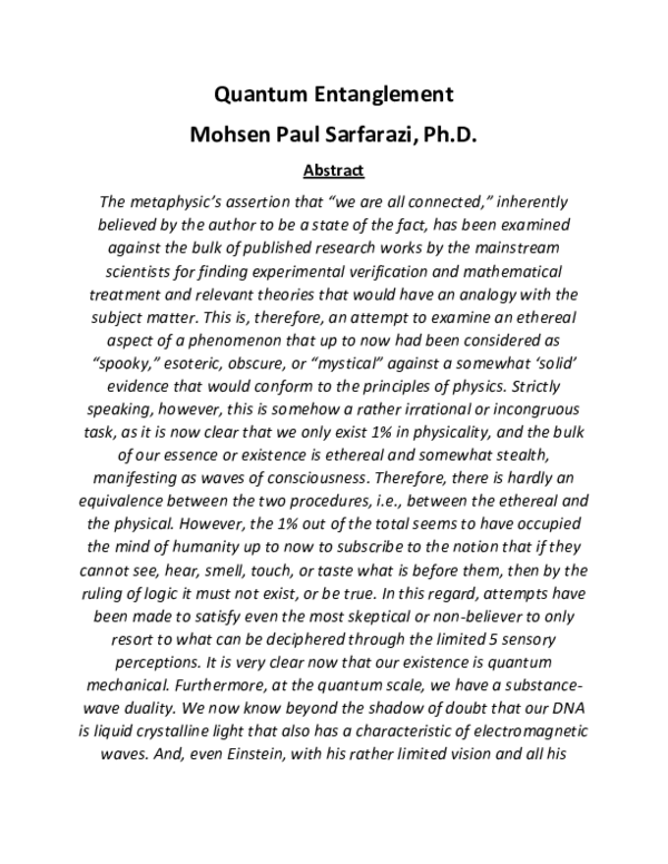 (PDF) Quantum Entanglement