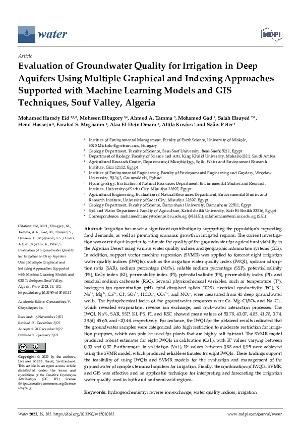 (PDF) Evaluation of Groundwater Quality for Irrigation in Deep Aquifers ...