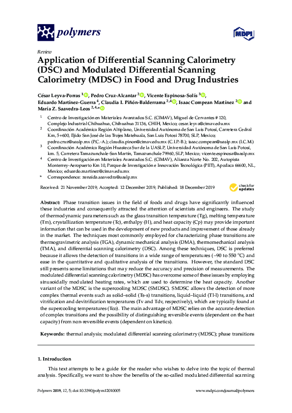 (PDF) Application of Differential Scanning Calorimetry (DSC) and ...