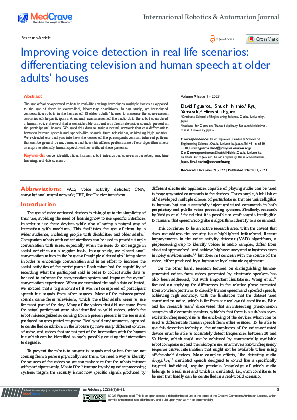(PDF) Improving voice detection in real life scenarios: differentiating ...