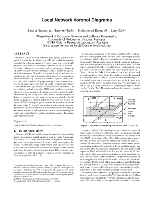 (PDF) Local network Voronoi diagrams
