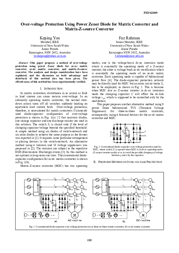 (PDF) Over-voltage protection using power Zener diode for matrix ...