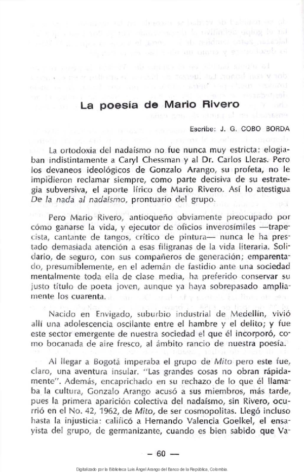 (PDF) La poesía de Mario Rivero
