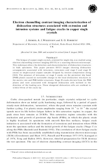 (PDF) Electron channelling contrast imaging characterization of ...