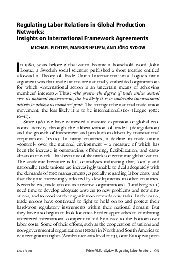 (PDF) Regulating Labor Relations in Global Production Networks ...