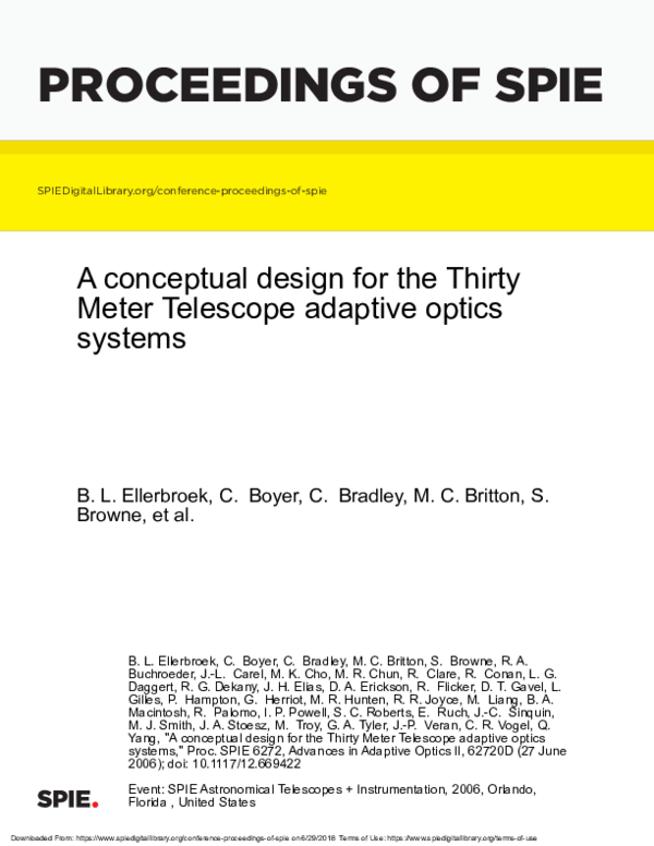 (PDF) A conceptual design for the Thirty Meter Telescope alignment and ...