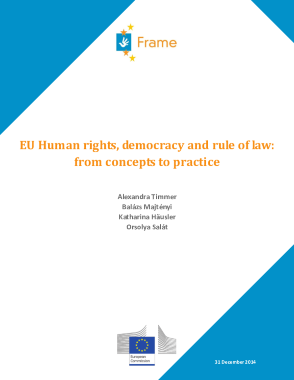 (PDF) EU human rights, democracy and rule of law: from concepts to practice