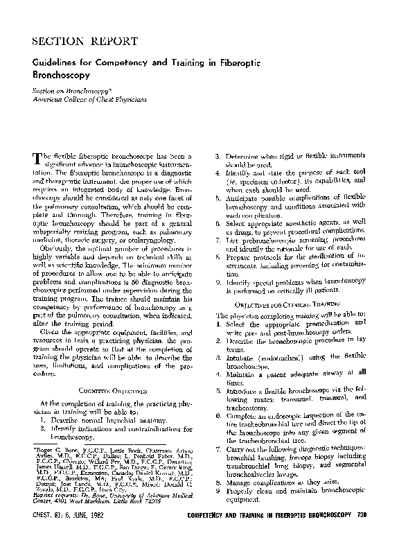 (PDF) Guidelines for Competency and Training in Fiberoptic Bronchoscopy