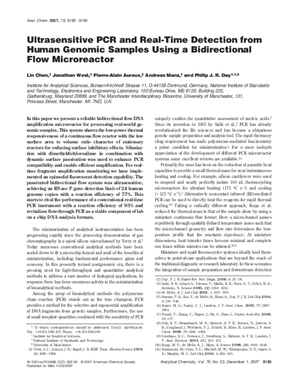 (PDF) Ultrasensitive PCR and Real-Time Detection from Human Genomic ...