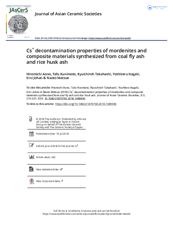 (PDF) Cs+ decontamination properties of mordenites and composite ...