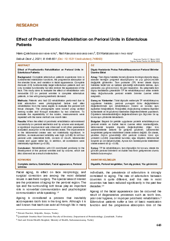 (PDF) Effect of Prosthodontic Rehabilitation on Perioral Units in ...