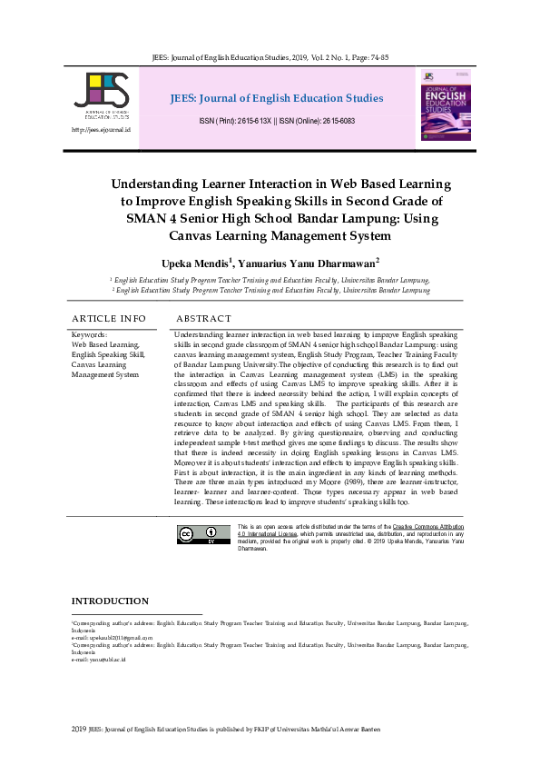 (PDF) Understanding Learner Interaction in Web Based Learning to Improve English Speaking Skills ...