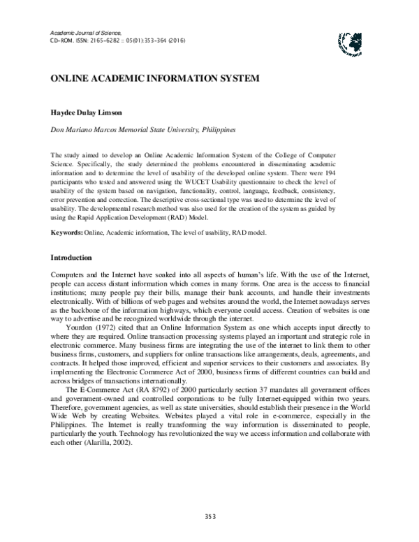(PDF) Online Academic Information System