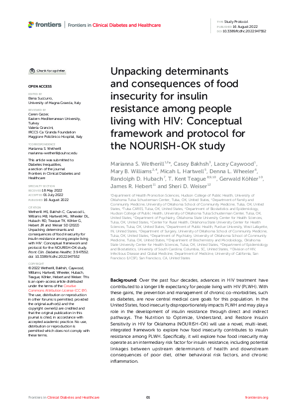 (PDF) Unpacking determinants and consequences of food insecurity for insulin resistance among ...