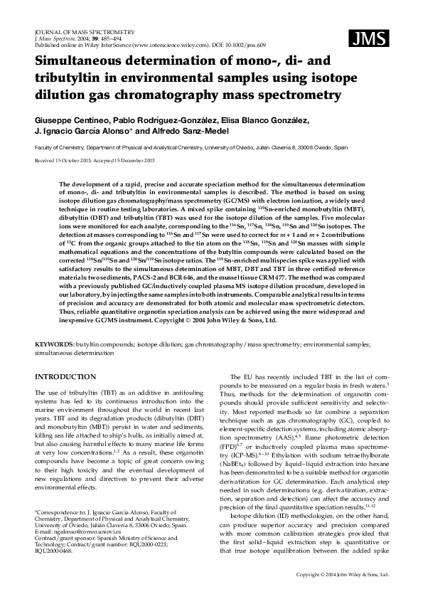 (PDF) Simultaneous Determination of Mono-, Di-, and Tributyltin in ...