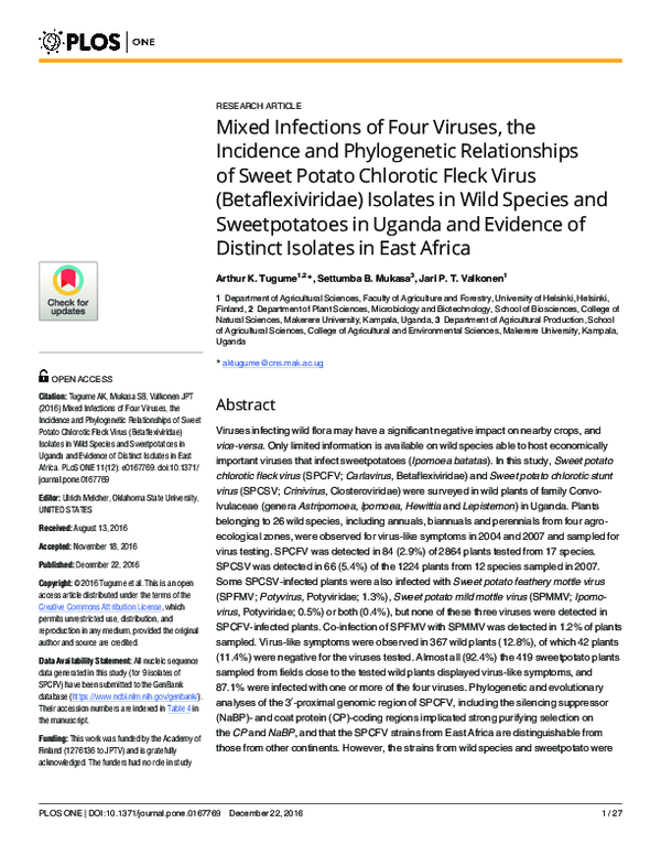 (PDF) Mixed Infections of Four Viruses, the Incidence and Phylogenetic ...