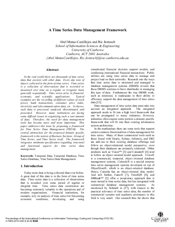 (PDF) A time series data management framework
