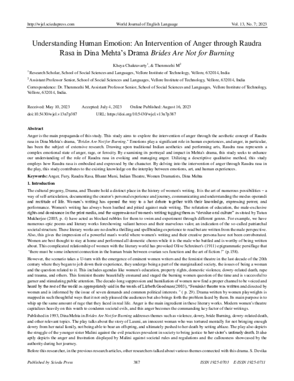 (PDF) Understanding Human Emotion: An Intervention of Anger through ...