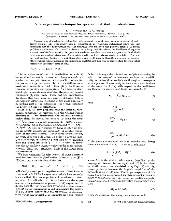 (PDF) New expansion technique for spectral distribution calculations