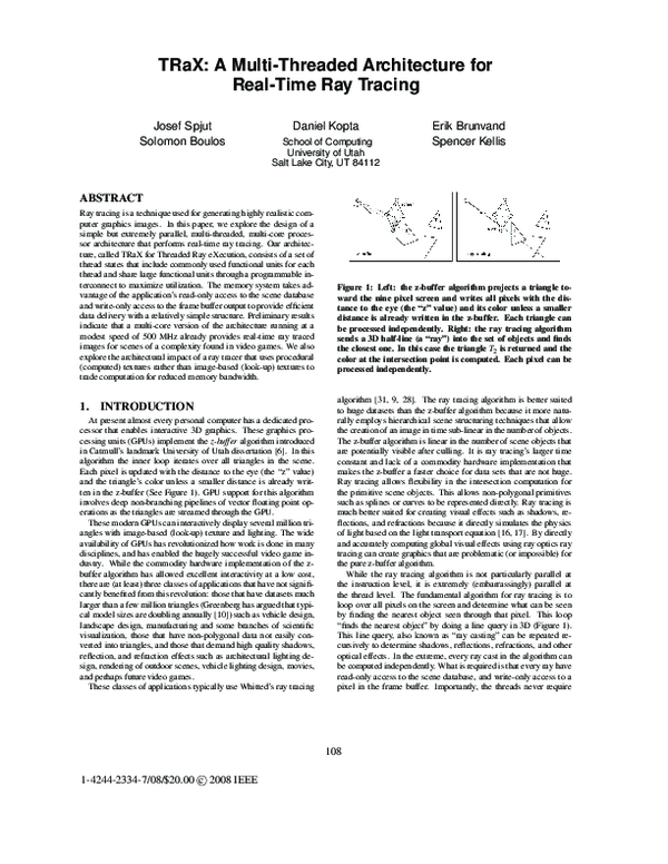 (PDF) TRaX: A Multi-Threaded Architecture for Real-Time Ray Tracing