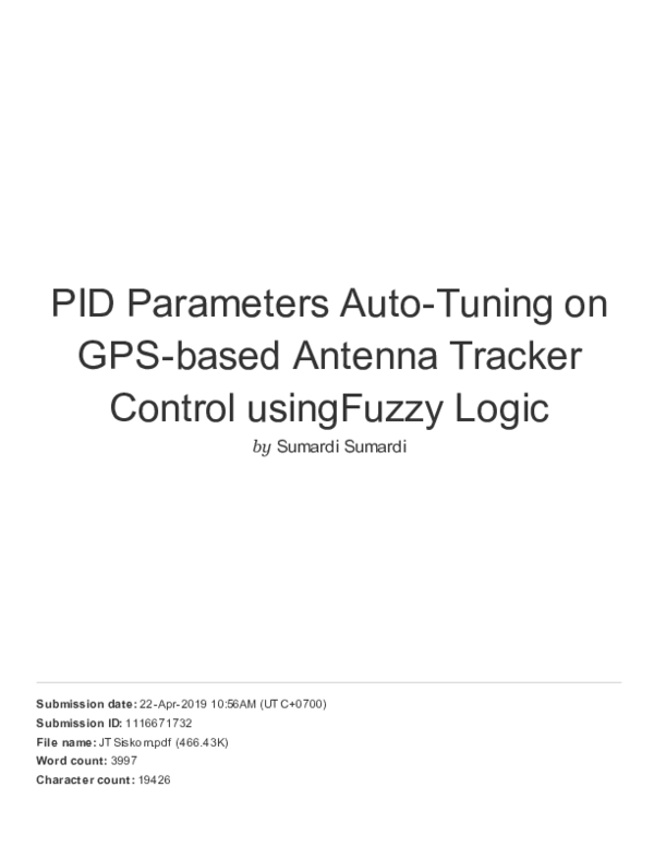 (PDF) Hasil Turnitin "PID Parameters Auto-Tuning on GPS-based Antenna ...