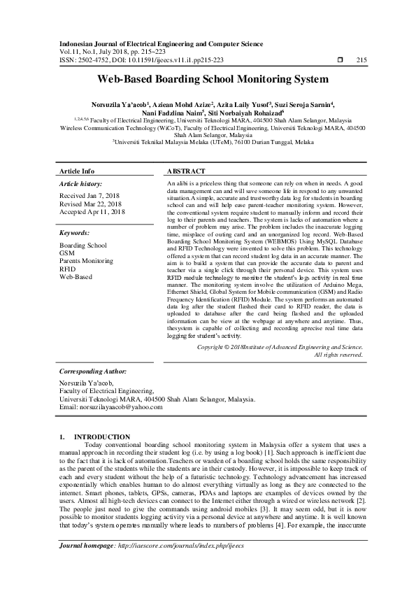 (PDF) Web-Based Boarding School Monitoring System