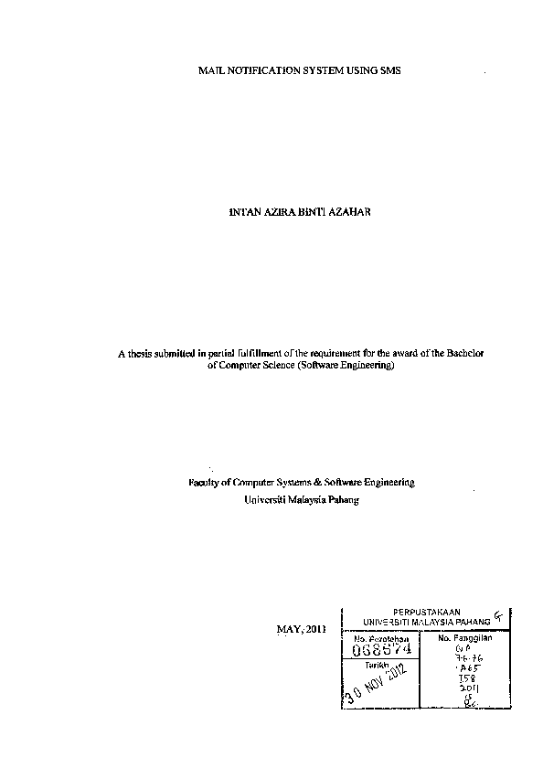 (PDF) Mail notification system using SMS