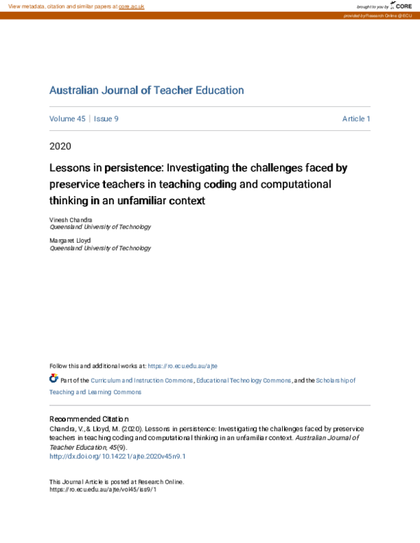 (PDF) Lessons in persistence: Investigating the challenges faced by ...