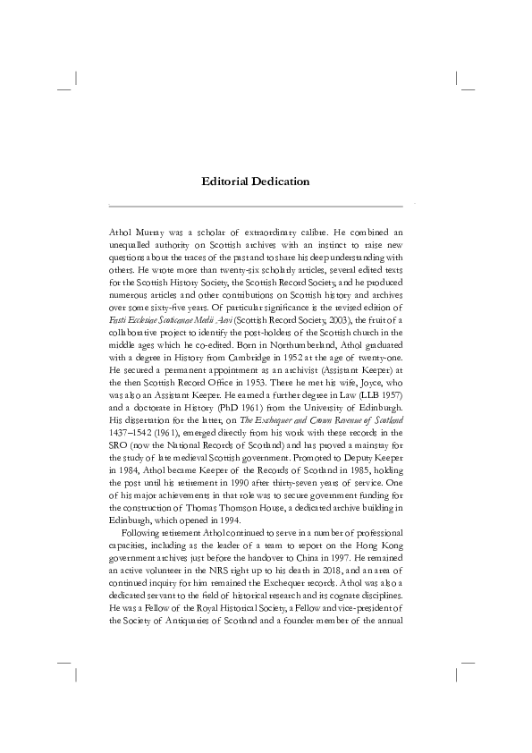 (PDF) Editorial Dedication