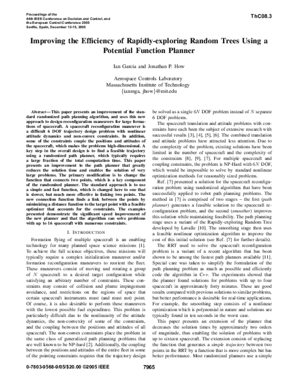 (PDF) Improving the Efficiency of Rapidly-exploring Random Trees Using ...