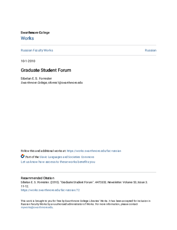 (PDF) Graduate Student Forum