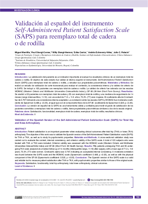 (PDF) Validación al español del instrumento Self-Administered Patient ...