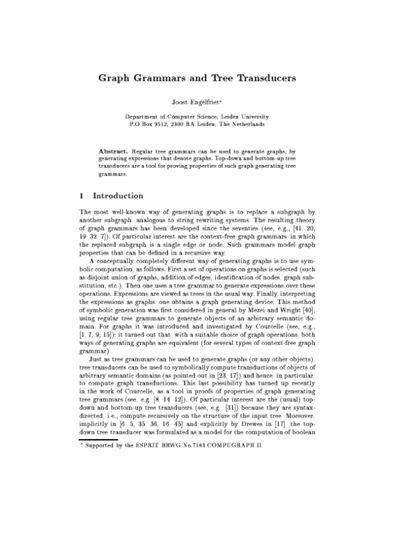 (PDF) Graph grammars and tree transducers