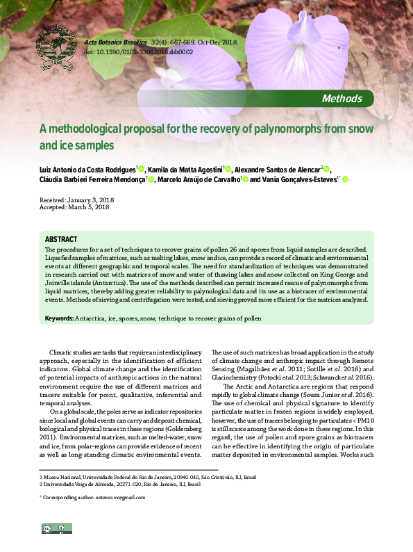 (PDF) A methodological proposal for the recovery of palynomorphs from ...