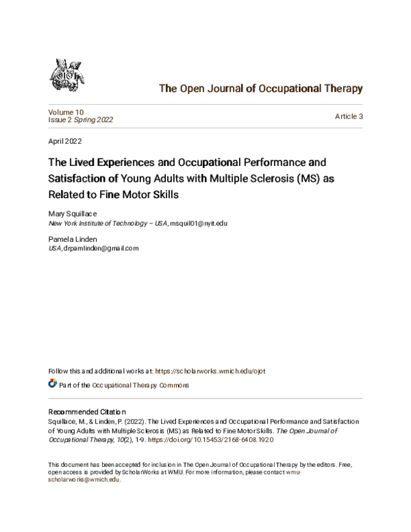 (PDF) Fine Motor Skills in Young Adults with MS