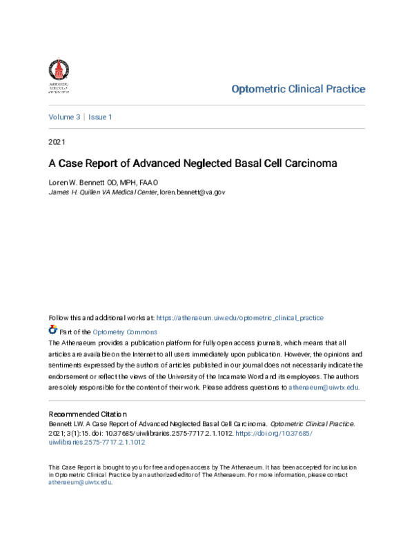 (PDF) A Case Report of Advanced Neglected Basal Cell Carcinoma