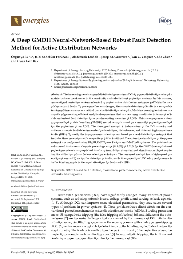Pdf A Deep Gmdh Neural Network Based Robust Fault Detection Method For Active Distribution