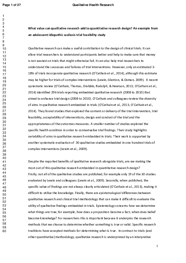 (PDF) What Value Can Qualitative Research Add to Quantitative Research ...