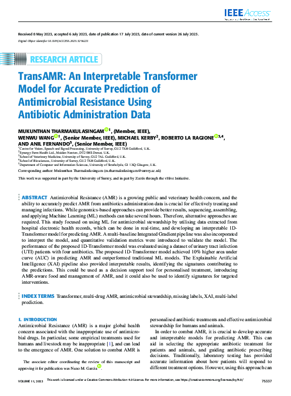 (PDF) TransAMR: An Interpretable Transformer Model for Accurate Prediction of Antimicrobial ...
