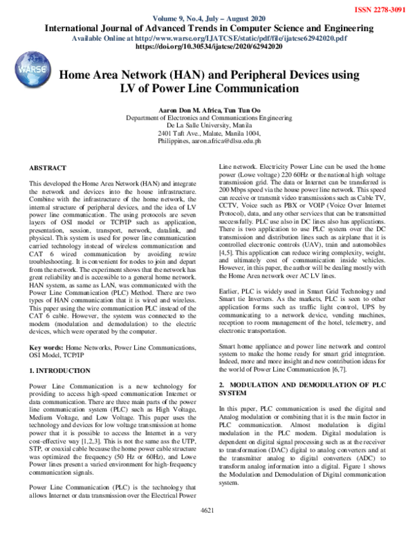 (PDF) Home Area Network (HAN) and Peripheral Devices using LV of Power ...