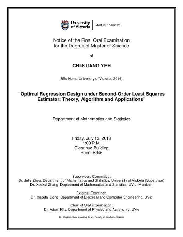 Pdf Optimal Regression Design Under Second Order Least Squares Estimator Theory Algorithm
