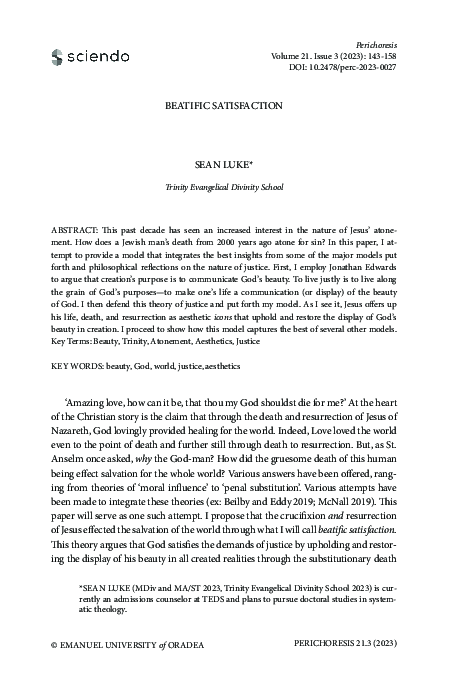 (PDF) Beatific Satisfaction Perichoresis