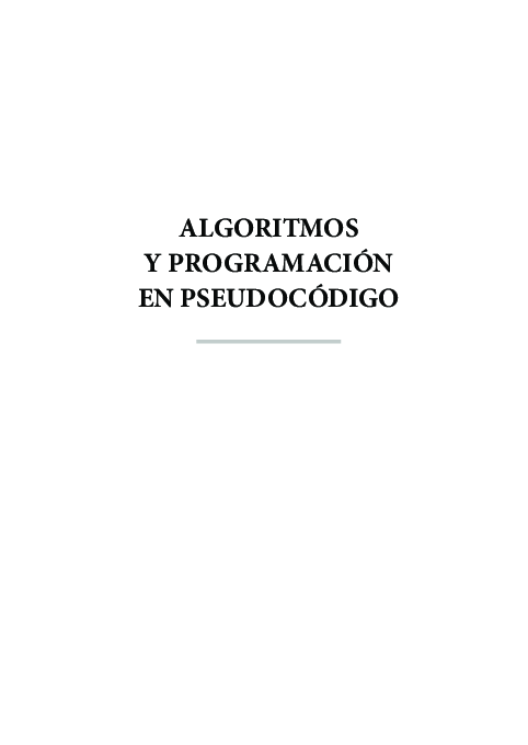 (PDF) Algoritmos y programación en pseudocódigo